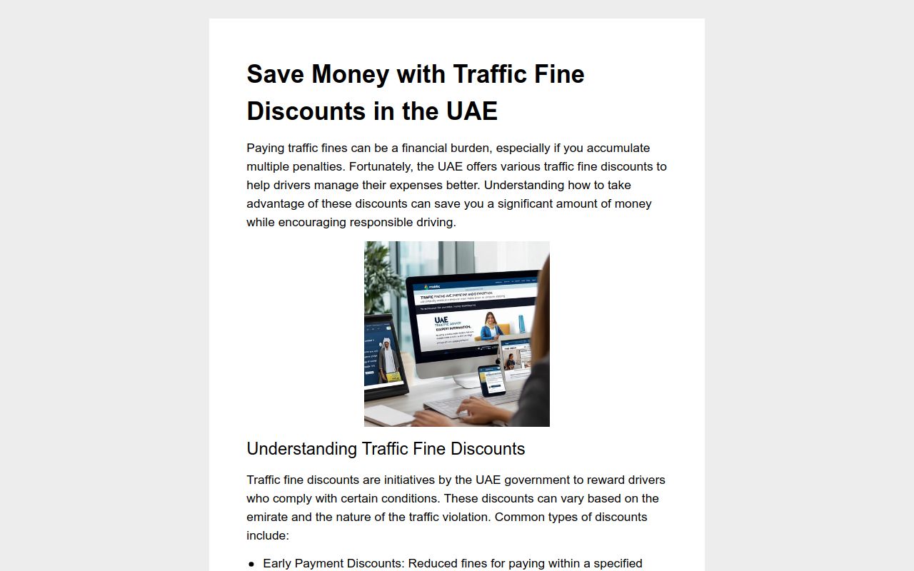 Save Money with Traffic Fine Discounts in the UAE